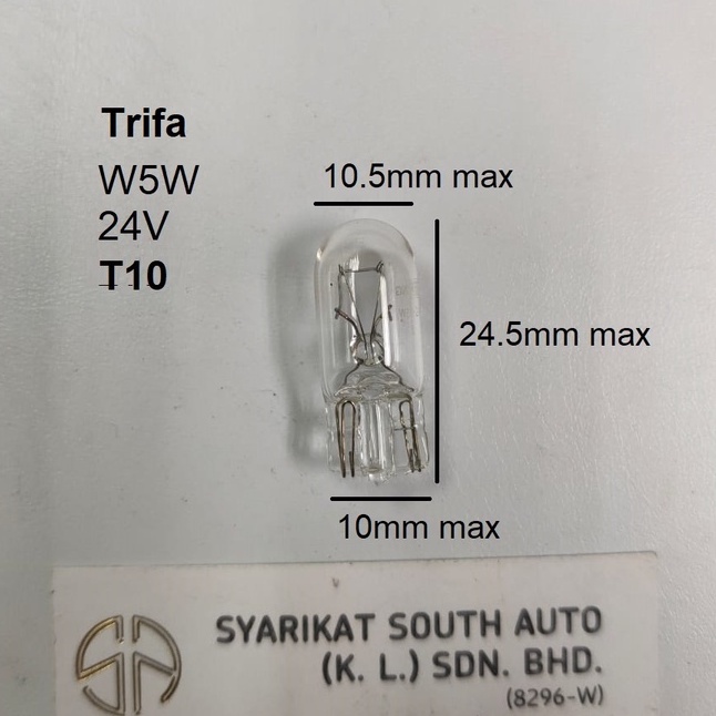 24V W5W T10 Bulb Trifa W2,1x9,5d 1734 Wedge Base Original Indicator ...