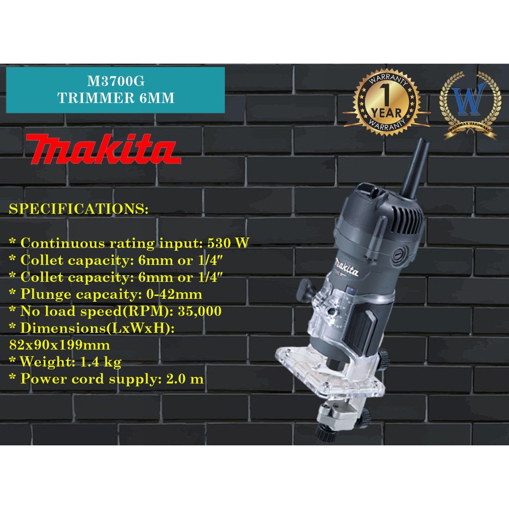 Makita Trimmer M3700G 6mm 1/4" M3700 | Shopee Malaysia