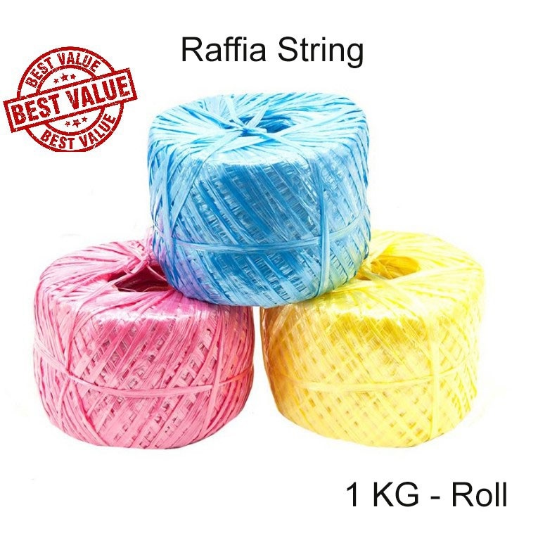 [ 1 UNIT ] 1 Kg / 250g Thick Plastic Raffia String / Rope / Tali Rafia Plastik Kasar | Shopee ...