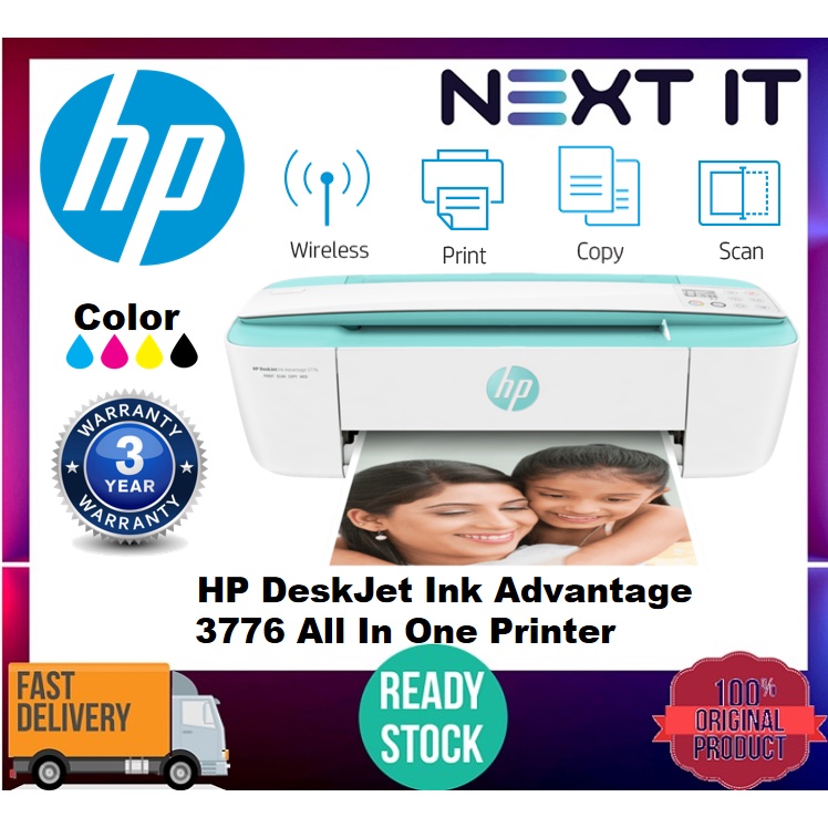 HP DeskJet Ink Advantage 3776 (Seagrass Green) All-in-One Printer ...