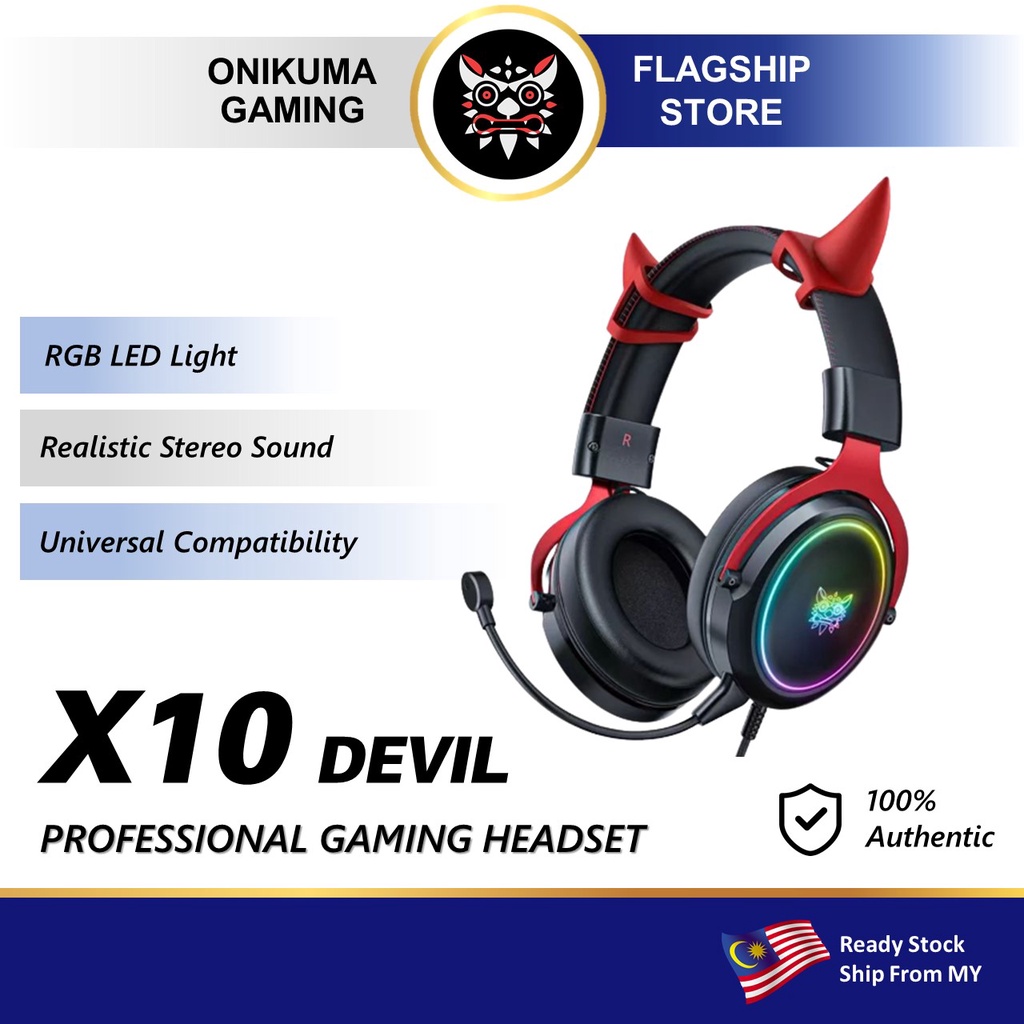 ONIKUMA X10 RGB Gaming Headset Premium Stereo Gaming Headphones with ...
