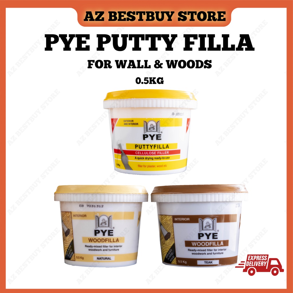Pye Putty Filla 0.5KG Wall & Wood Filler Water Based Putty Color White ...