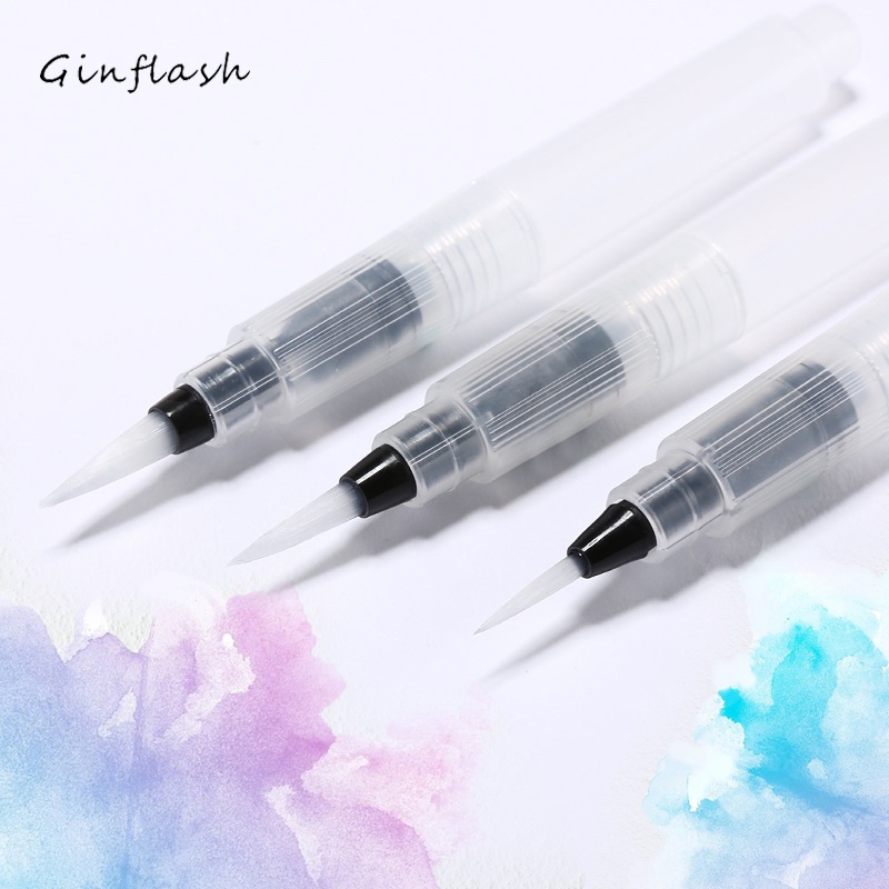 Ginflash Refillable Paint brush Water Ink Pen WaterColor soft ...