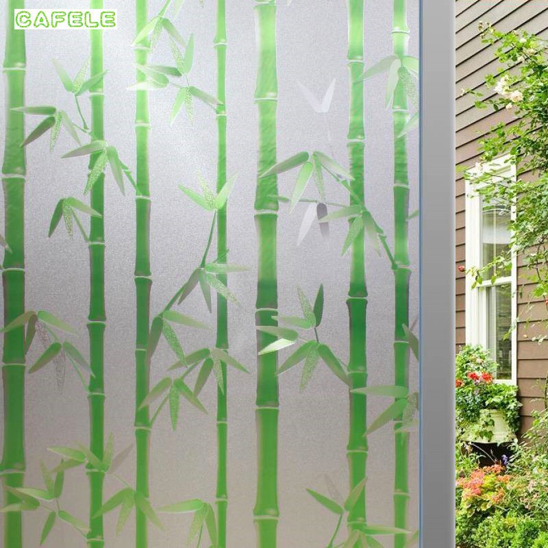 Bamboo Window Film Stained Glass Film Frosted Privacy Window Decal ...
