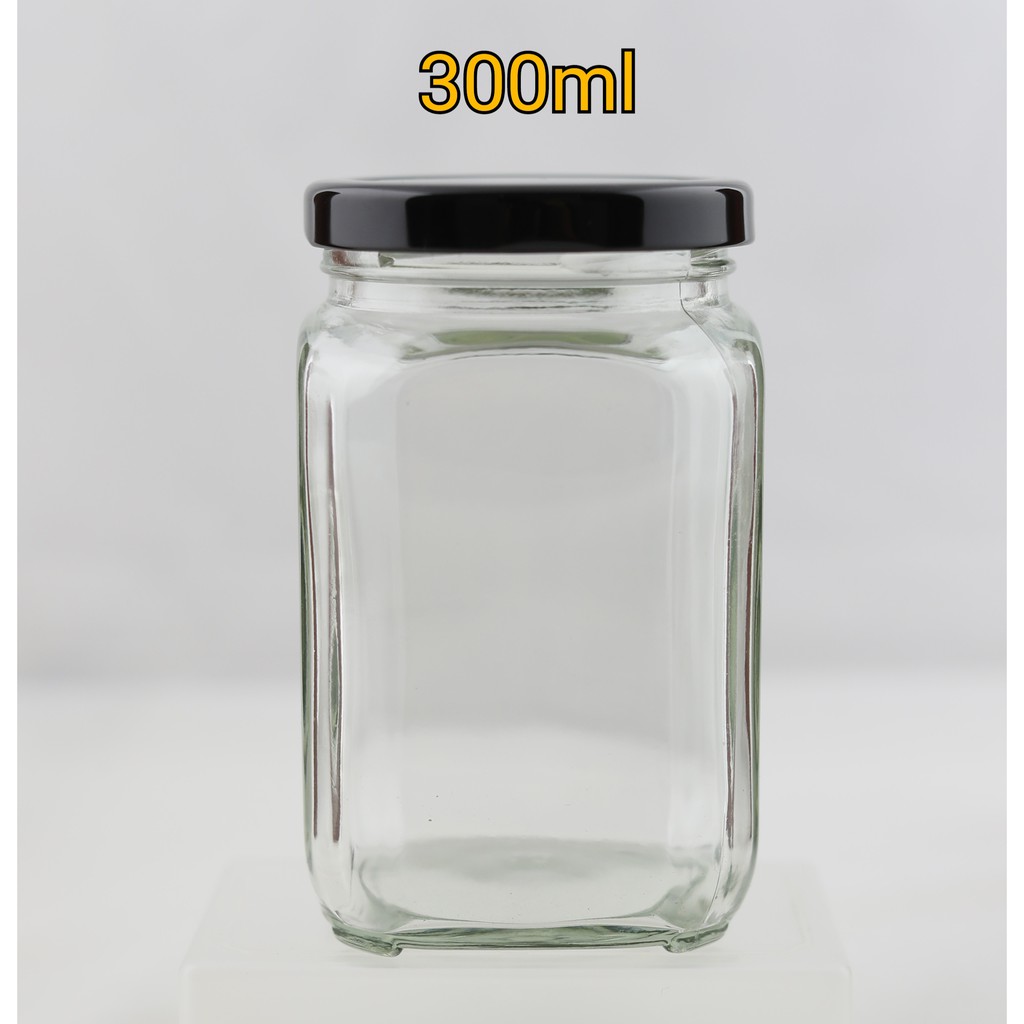 [60pcs /Roy] 300ml Glass Jar/ Square glass Jar/Botol Kaca/Balang kaca ...