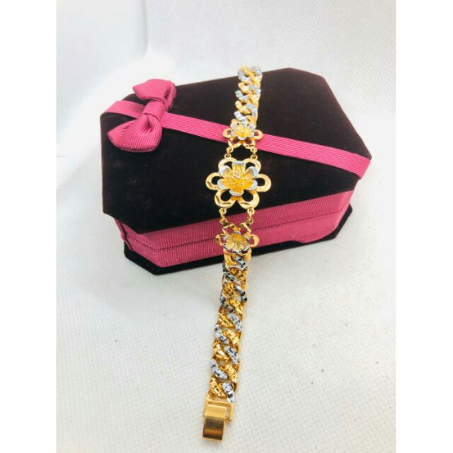 🔥🔥24K Gold Plated Bracelet Gelang Benson Bunga Chrome🔥🔥 | Shopee Malaysia