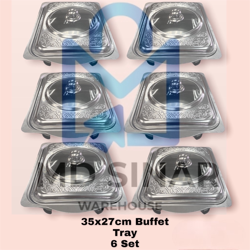 MD SINAR 6 set 35x27 BUFFET set BUFFET EMBOSSED BUFFET FOOD TRAY ...
