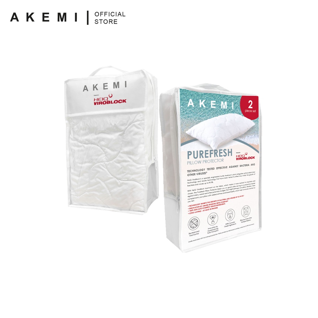 AKEMI Purefresh Pillow Protector powered by HeiQ Viroblock | Shopee ...