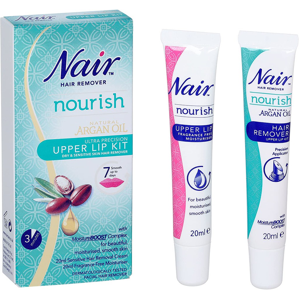 maybelline RESTOCK !! NAIR UPPER LIP KIT 20ML x 2 (NATURAL ARGAN OIL ...