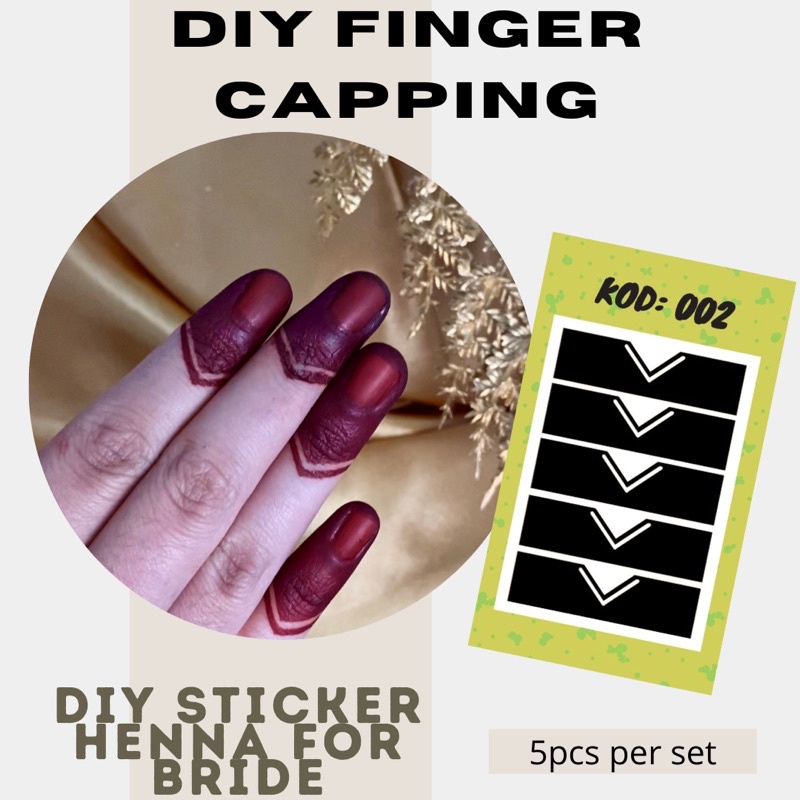 Sticker design for finger cap - DIY sticker henna for bride | Shopee ...