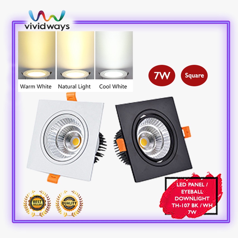 K2 VIVIDWAYS LED EYE BALL/LED PANEL LIGHT TH-107 BK WH SQUARE | Shopee Malaysia