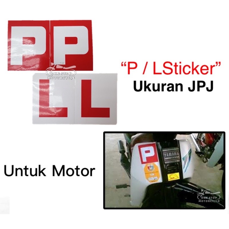 STICKER P STICKER L MOTORCYCLE JPJ UKURAN (2PCS) | Shopee Malaysia