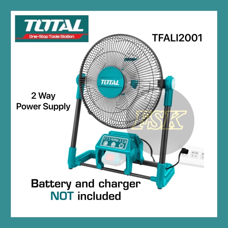 TOTAL 13” Portable Fan 20V / Battery Fan / Camping Fan / Work Fan ...
