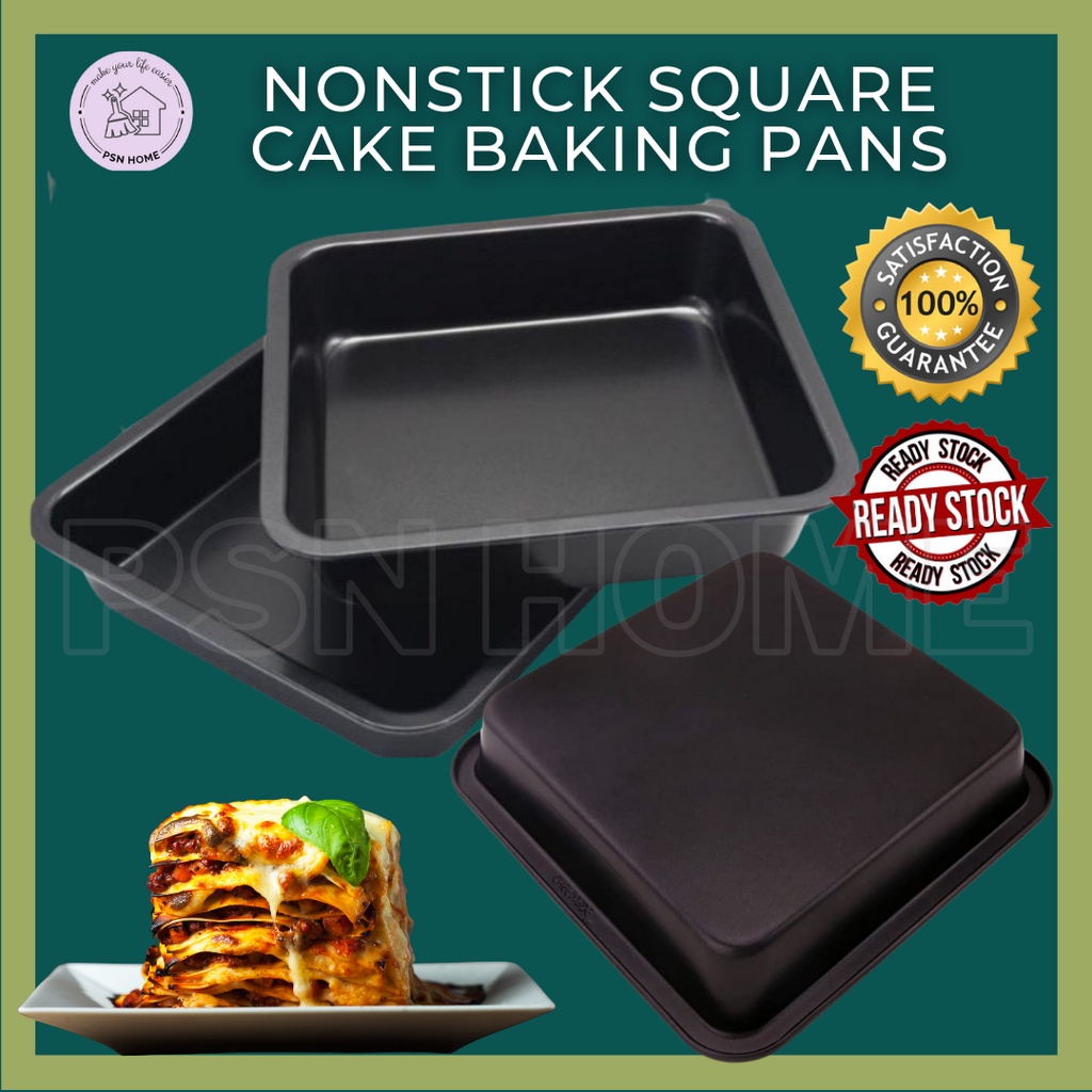 Non Stick Fixed Base Aluminum Square Cake Mould Tin Pan Bakeware Acuan ...