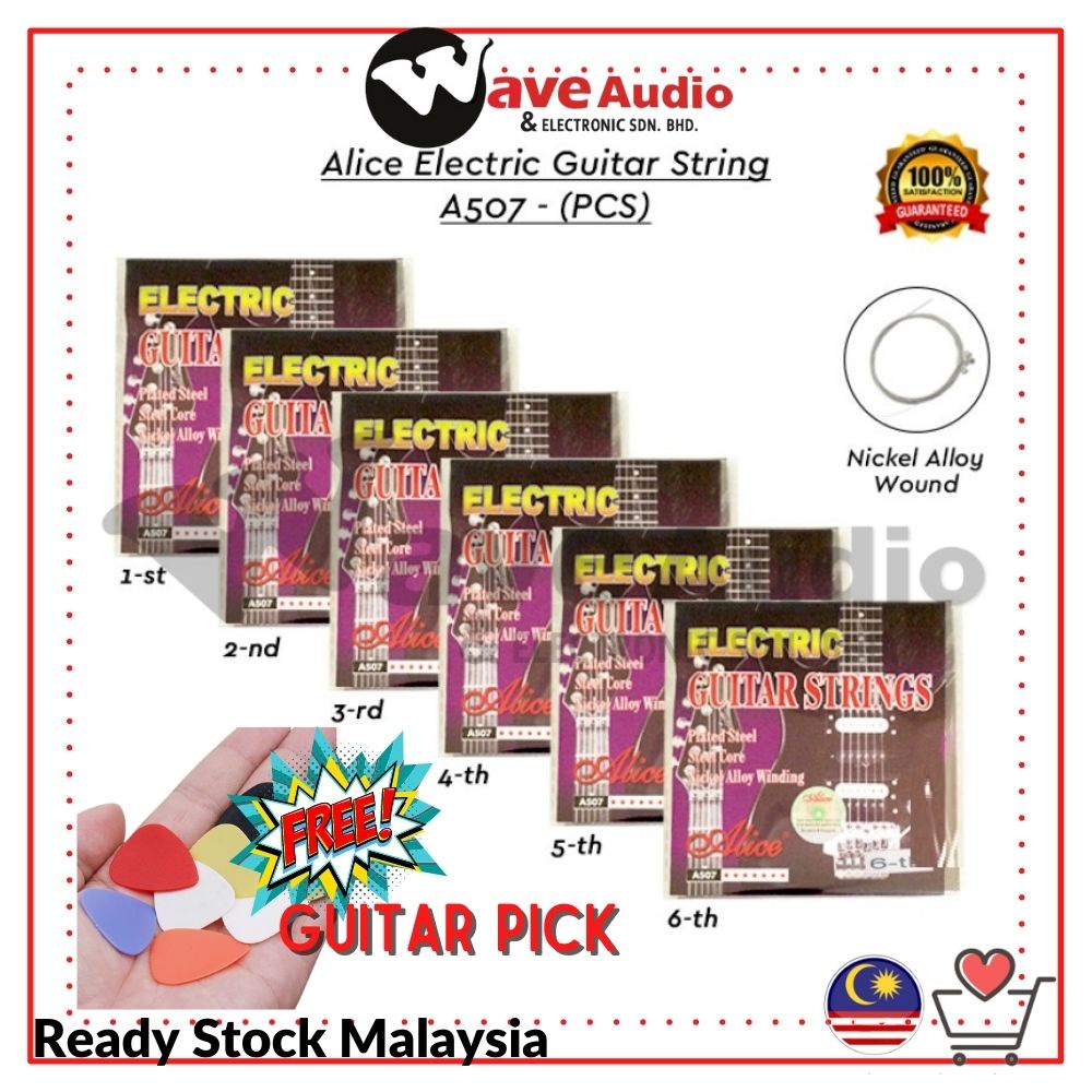 Alice Electric Guitar Strings No1 to No 6 009-042 A507SL Super Light ...