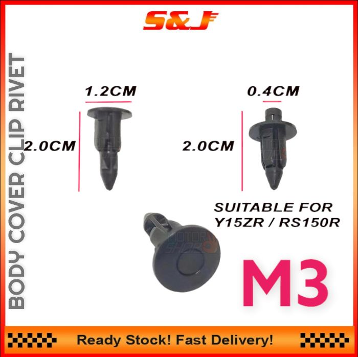 BODY COVER SET CLIP RIVET Y15 LC135 RS150 RSX Y15ZR NVX SCREW SKRU M3 ...