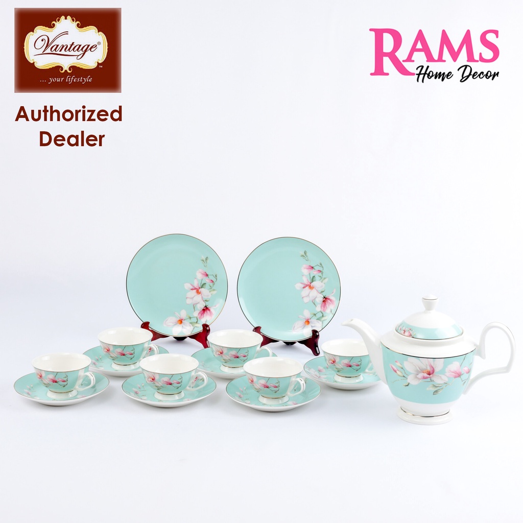 Vantage 14 Pcs Porcelain Tea Set / Set Cawan dan Teko - Tiffany Blue ...