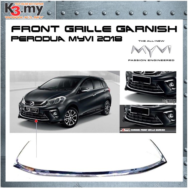 Perodua Myvi 2018-2024 Front Grille Garnish (Chrome) | Shopee Malaysia