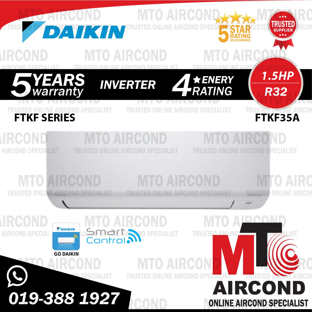 ( SMART CONTROL ) DAIKIN R32 1.5HP INVERTER FTKF35A STANDARD INVERTER FTKF SERIES | Shopee Malaysia