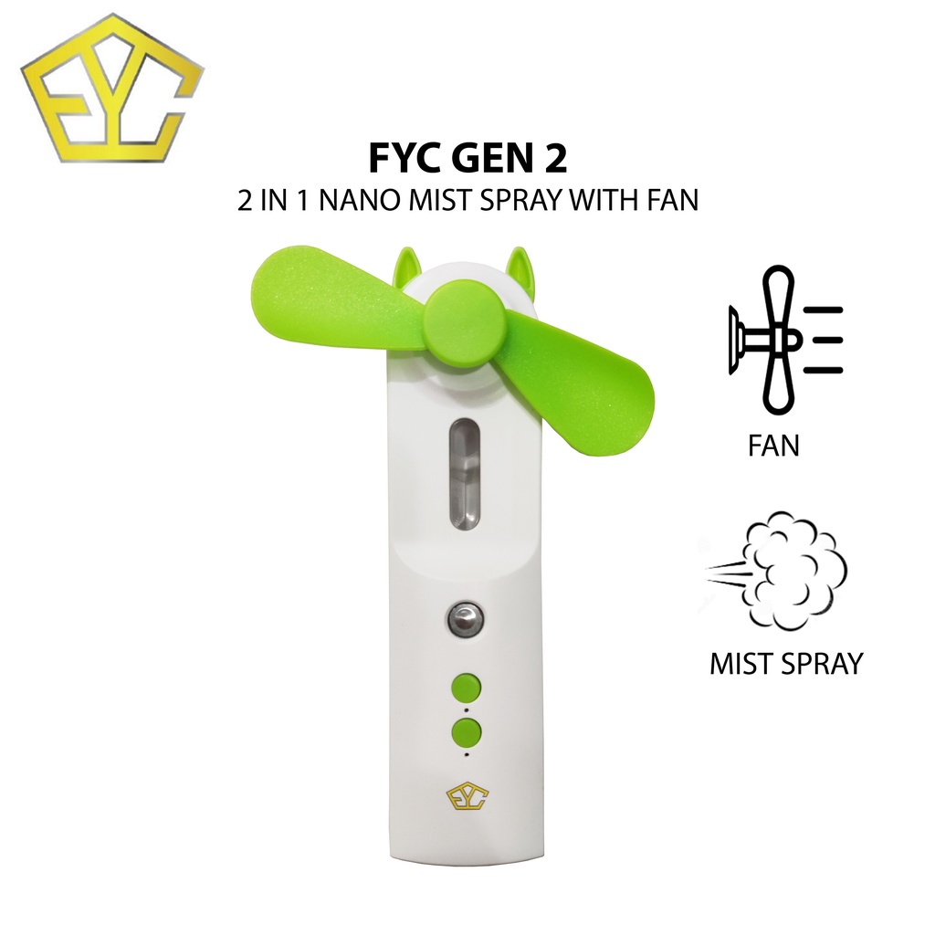 FYC Gen 2 2 in1 Nano Mist Spray with built in Fan for Moisturizer Nano ...