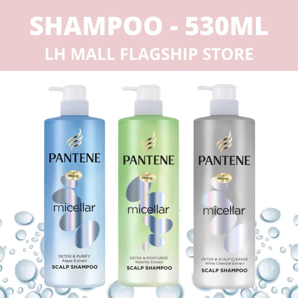PANTENE SHAMPOO 530ML MICELLAR DETOX & PURIFY & MOISTURIZE & SCALP ...