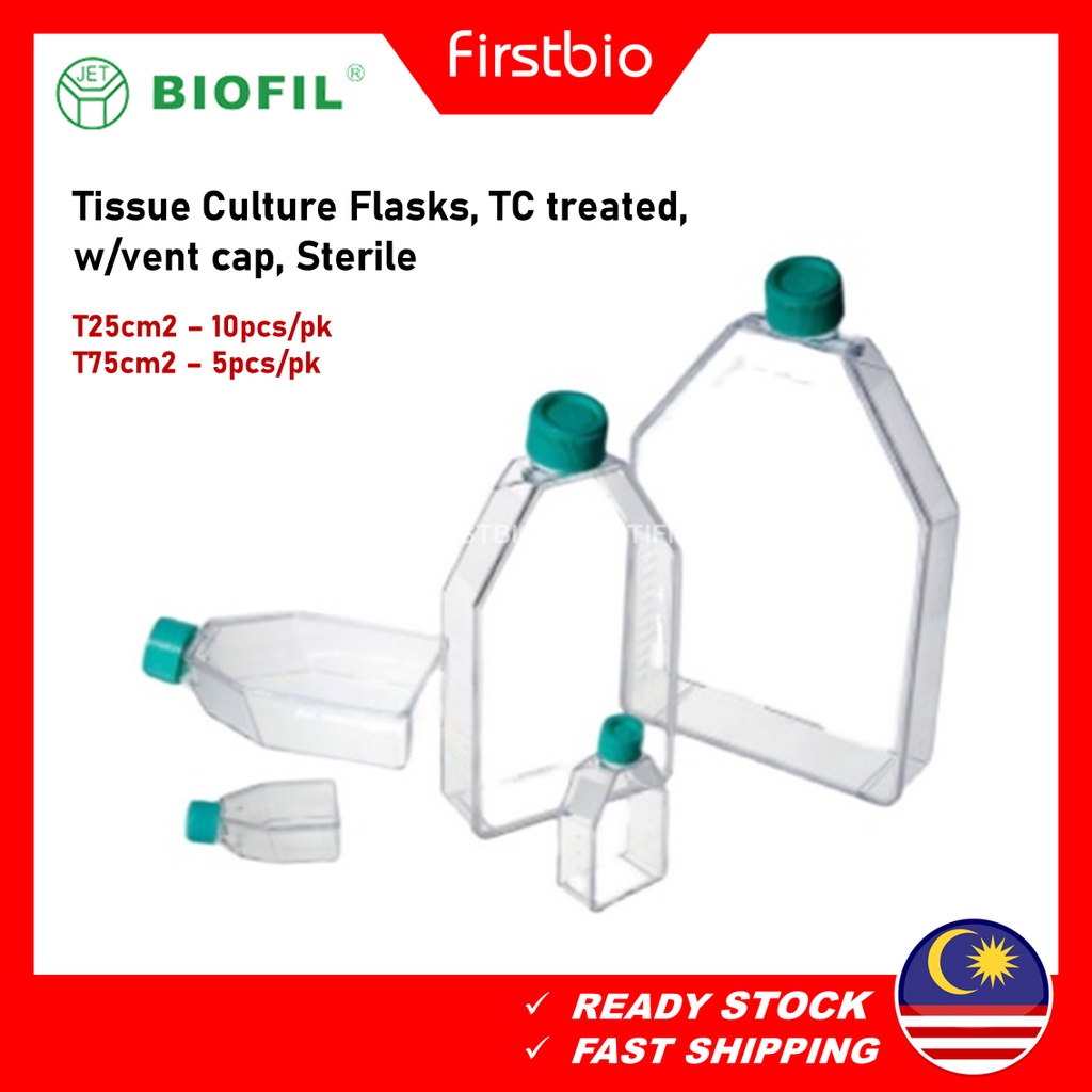 JETBIOFIL Tissue Culture Flask T25 / T75, TC treated, with vent filter cap, Sterile | Shopee ...