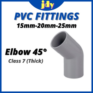 PVC Pipe Fitting Paip PVC Connector Elbow 45deg 15mm 20mm 25mm | Shopee ...