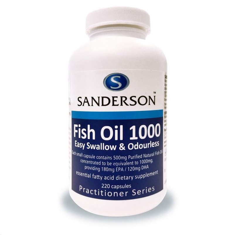 Sanderson Fish Oil 1000mg 180mg EPA/120mg DHA 220 Capsules | Shopee ...