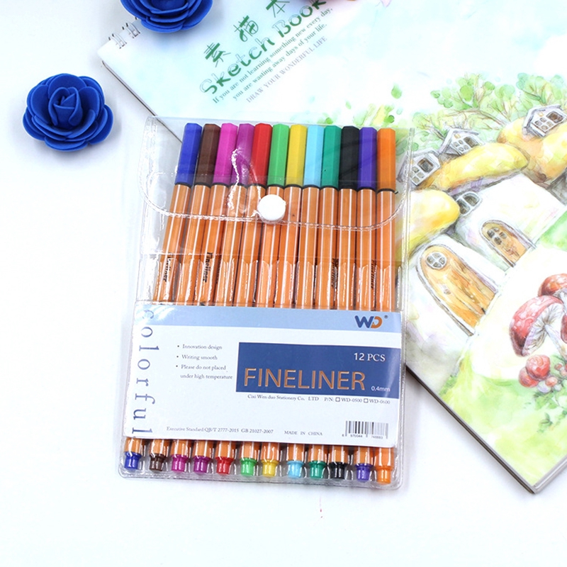 Colored Fine Line Point Markers Fine Tip Drawing Pens Porous Fineliner ...