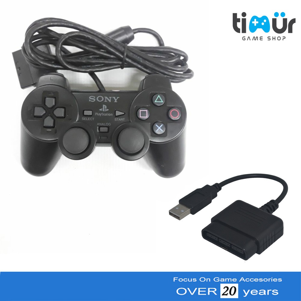 HITAM Factory Original PS2 Stick Stick Black+Single Converter | Shopee ...