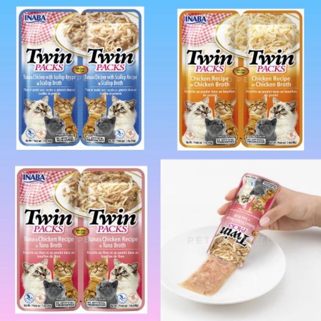 CIAO INABA TWIN PACKS IN BROTH FOR KITTEN&ADULT40GM X 2 (3 SET ...