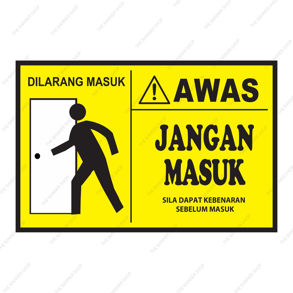 AWAS Sticker Board, Sign Keselamatan, untuk Contruction Site, Sekolah ...