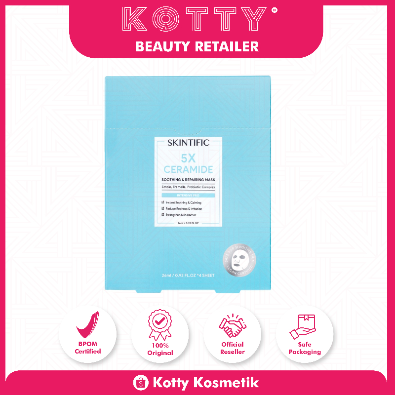 Skintific 5X Ceramide Soothing & Repairing Sheet Mask (1 box) Contains ...