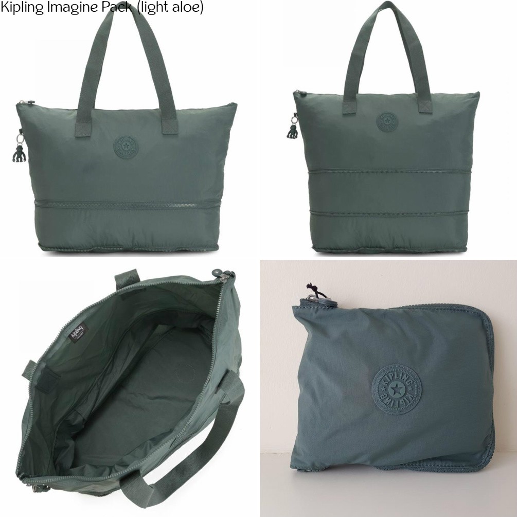 NWT Kipling Imagine Pack Large Foldable Tote Bag for Travel (100% ...