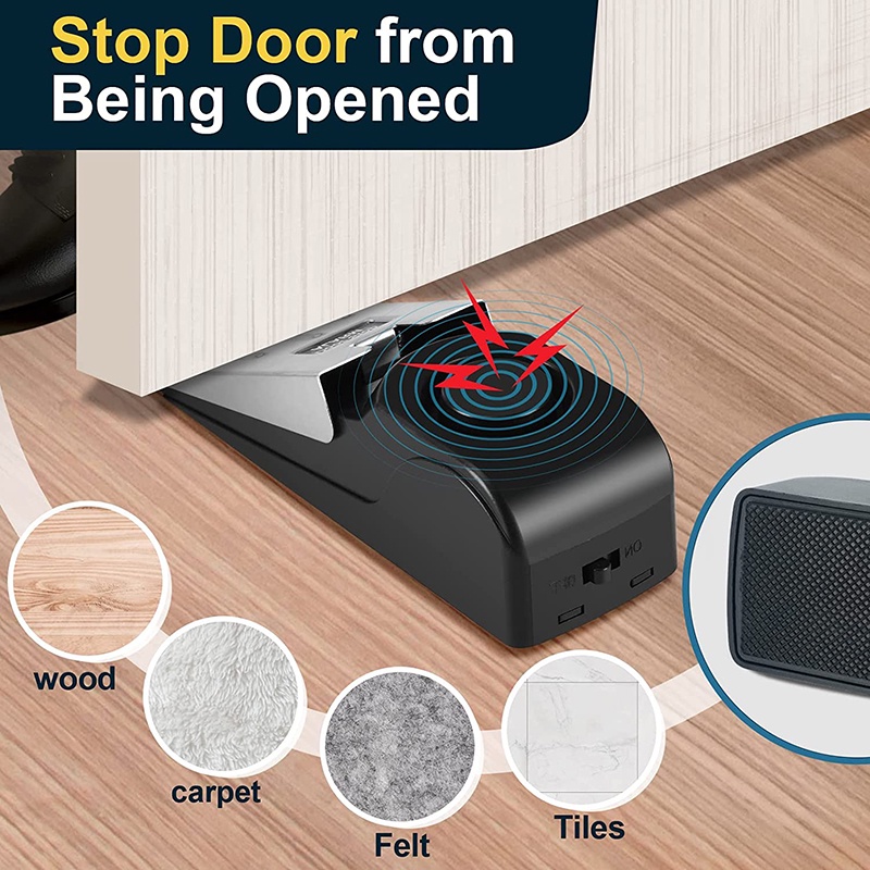 KIPRUN Door Stop Alarm, Door Stopper with 120DB Security Alarm, Anti ...