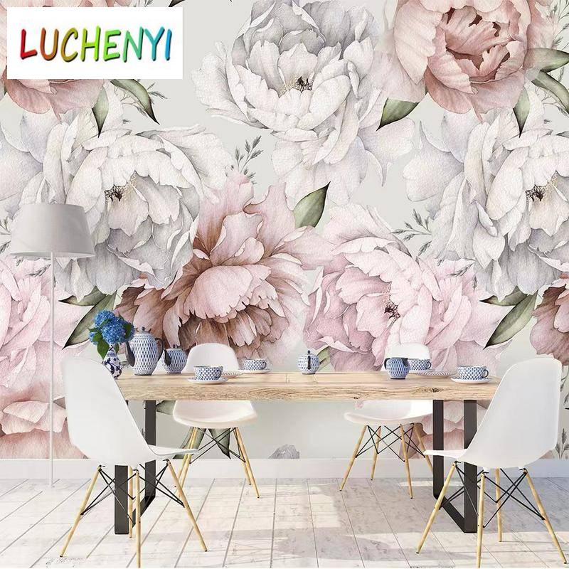 papel living plants backdrop pared custom bedroom home wall floral ...