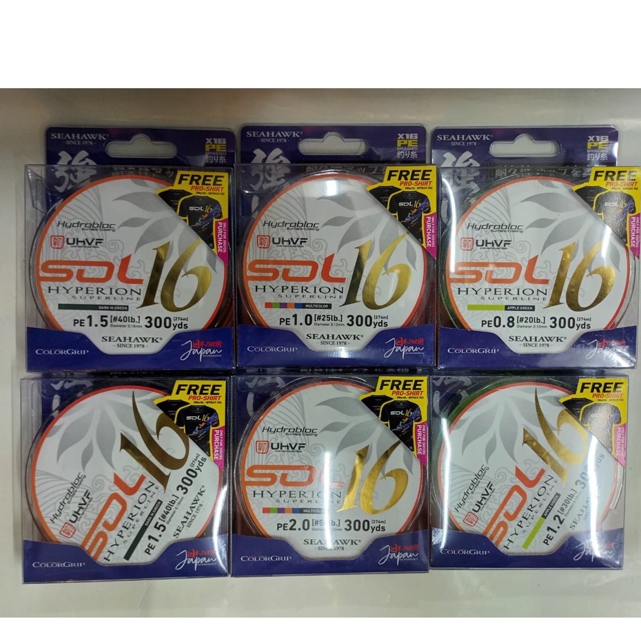 SEAHAWK SOL 16X HYPERION SUPERLINE 300yds(Free T-Shirt) | Shopee Malaysia