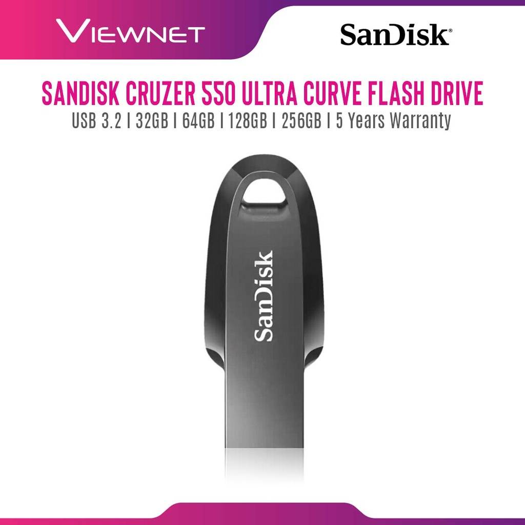 SANDISK ULTRA CURVE CZ550 USB 3.2 GEN 1 32GB / 64GB / 128GB / 256GB FLASH DRIVE | THUMBDRIVE ...