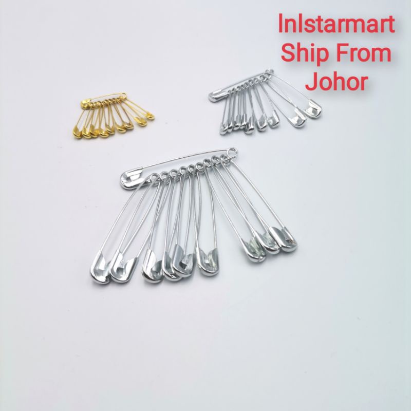 Safety Pins 2.3cm/3.7cm/5.5cm Pin Tudung Gold Silver Basic and U-shaped ...