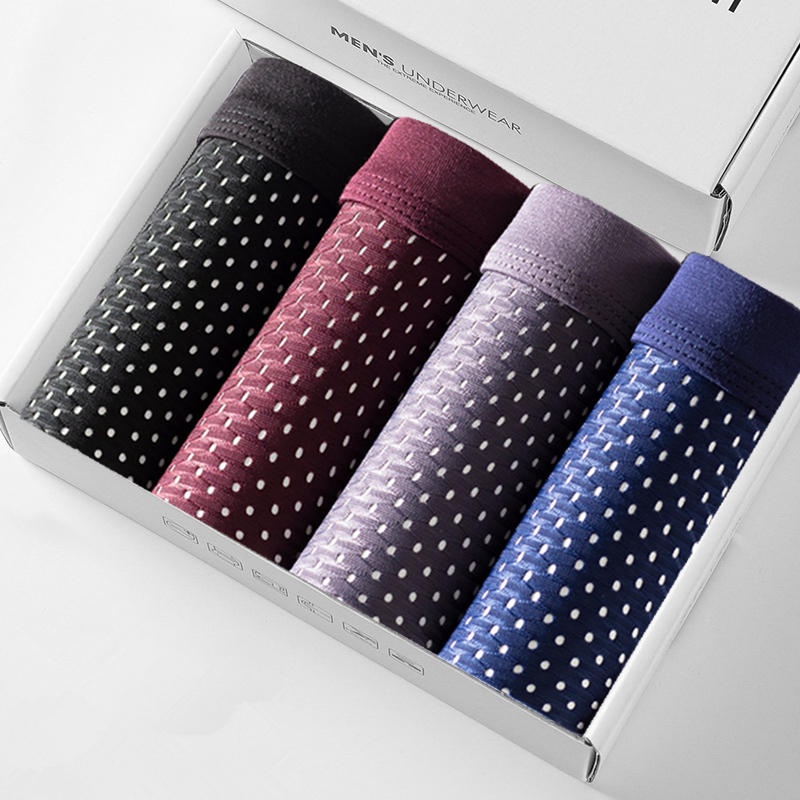 4pcs In 1 Set Men Underwear Boxer Brief for Man Pouch Shorts Plus Size ...