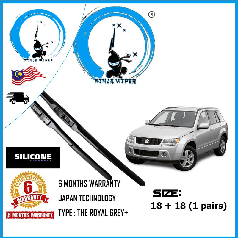🇯🇵 Ninja Wiper The Royal GREY+🇯🇵 SUZUKI VITARA (18"+18" 1PAIR) Wiper 3 ...
