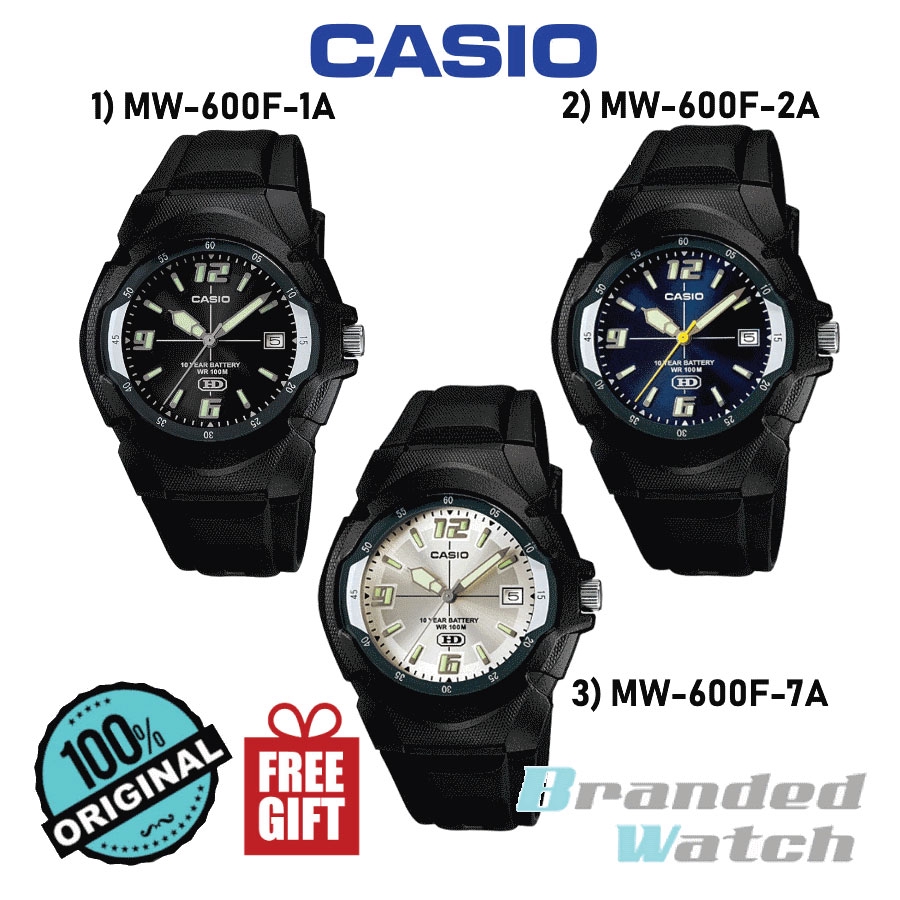 CASIO MW-600F MAN ANALOG QUARTZ SPORTY RESIN SPORT BOY KID WATCH ...
