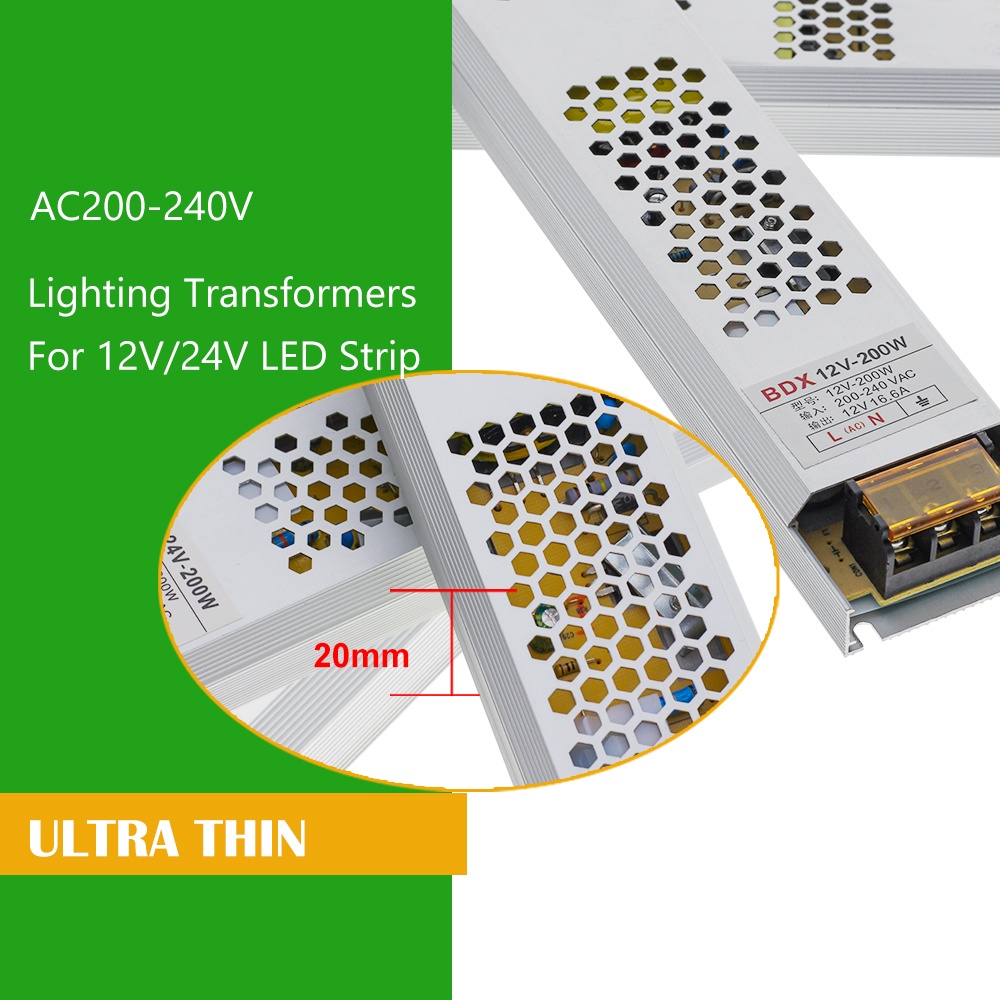 LED Strip Lighting Transformer 60W 100W 150W 200W 300W 400W Slim Power ...