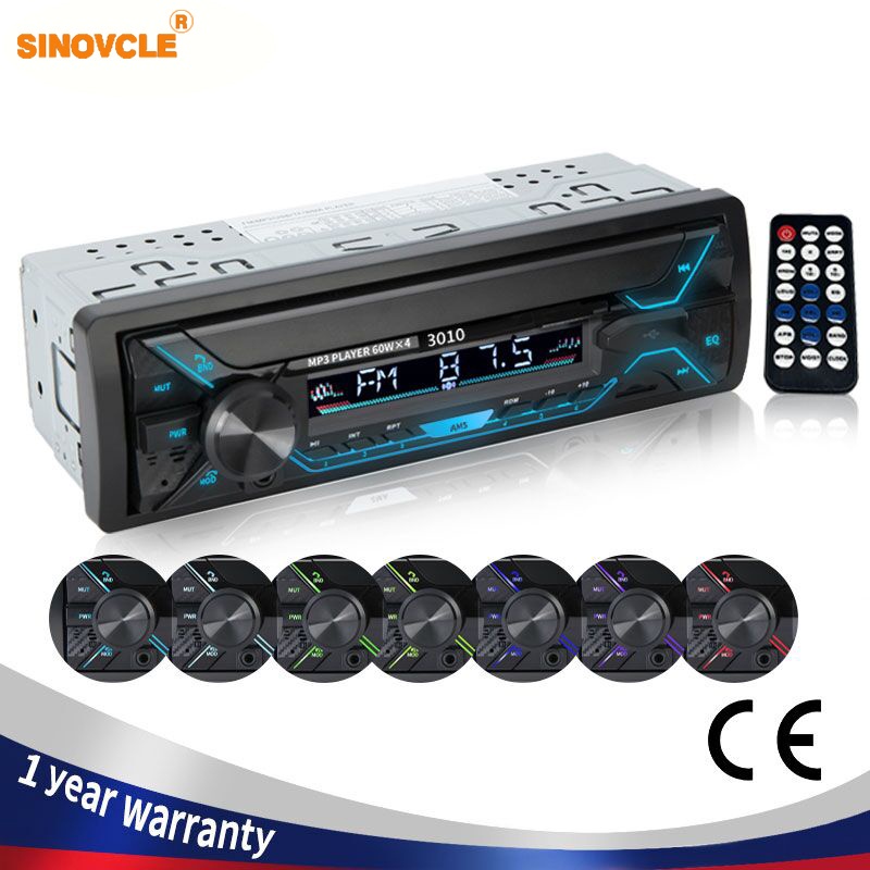 Car Radio MP3 Player 1din Audio AUX/USB/TF Card Bluetooth Stereo FM ...
