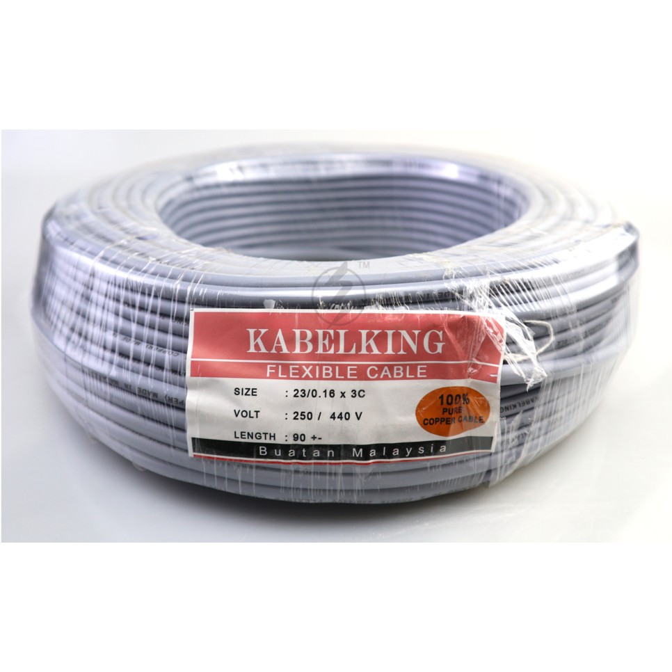 KABELKING 23/0.16 x 3 Core PVC Flexible Cable (100% COPPER) | Shopee ...
