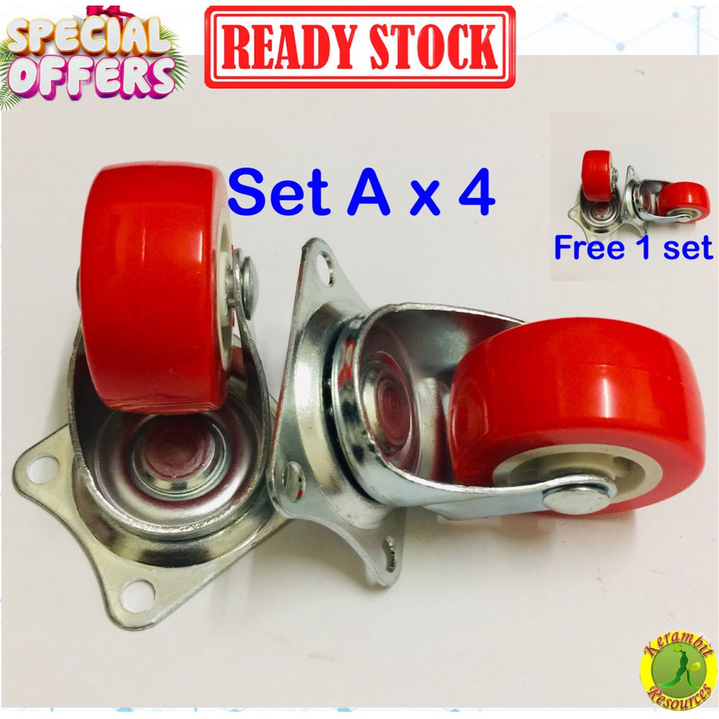 RODA, Castor wheel swivel Rubber Plastic / Roda getah plastik berputar ...
