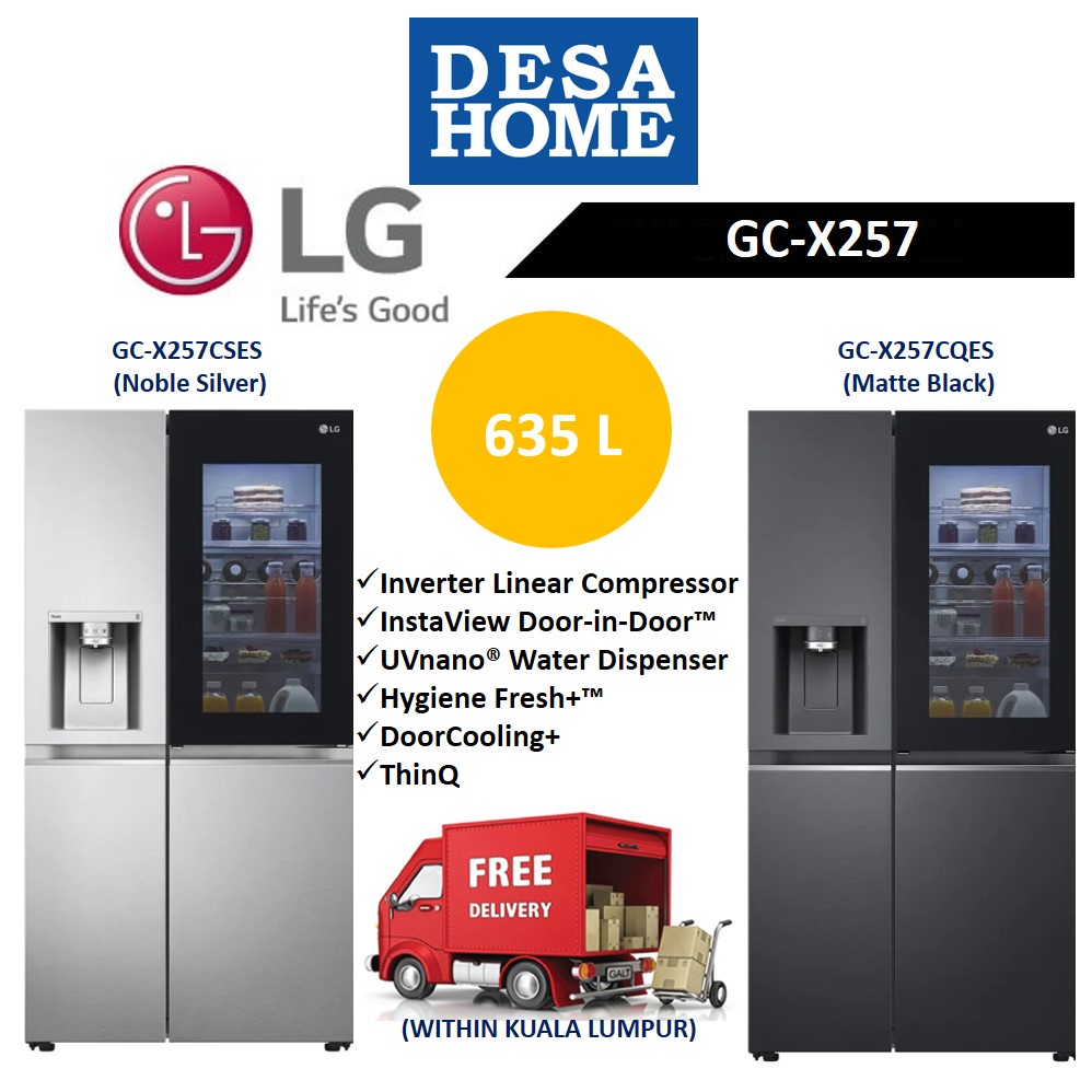 LG Side-By-Side With Instaview Door-In-Door GCX257/GC-X257 (635L) [Free ...