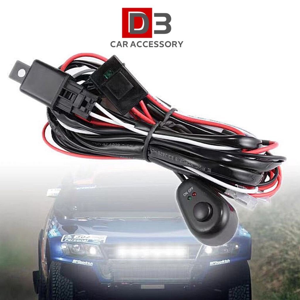 12V 40A Relay Cable Kit + Fuse – 2 Wire LED Light Bar Harness Loom 2M ...