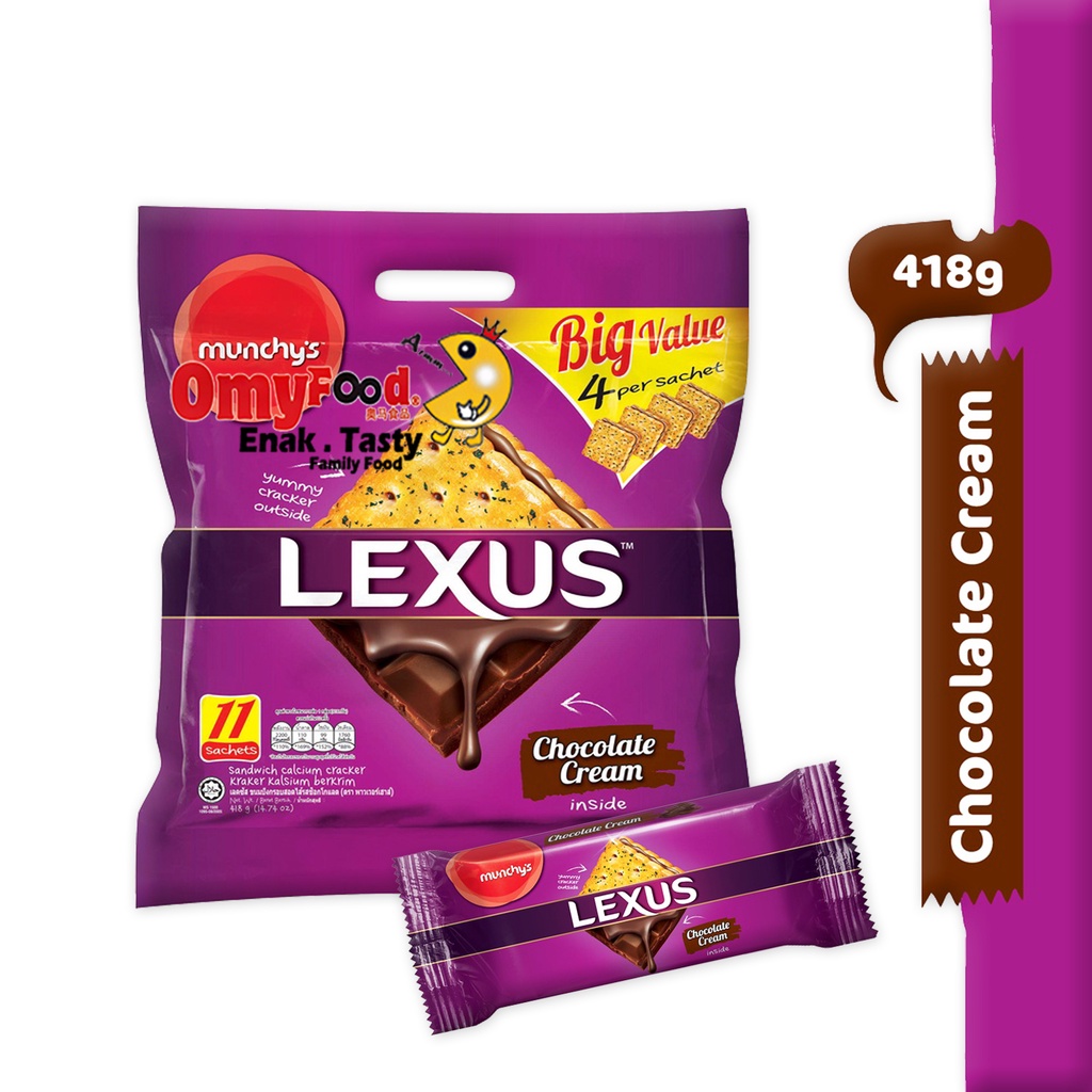 Munchy's Lexus Sandwich Biscuit [Chocolate, Peanut Butter, Choco Coated ...