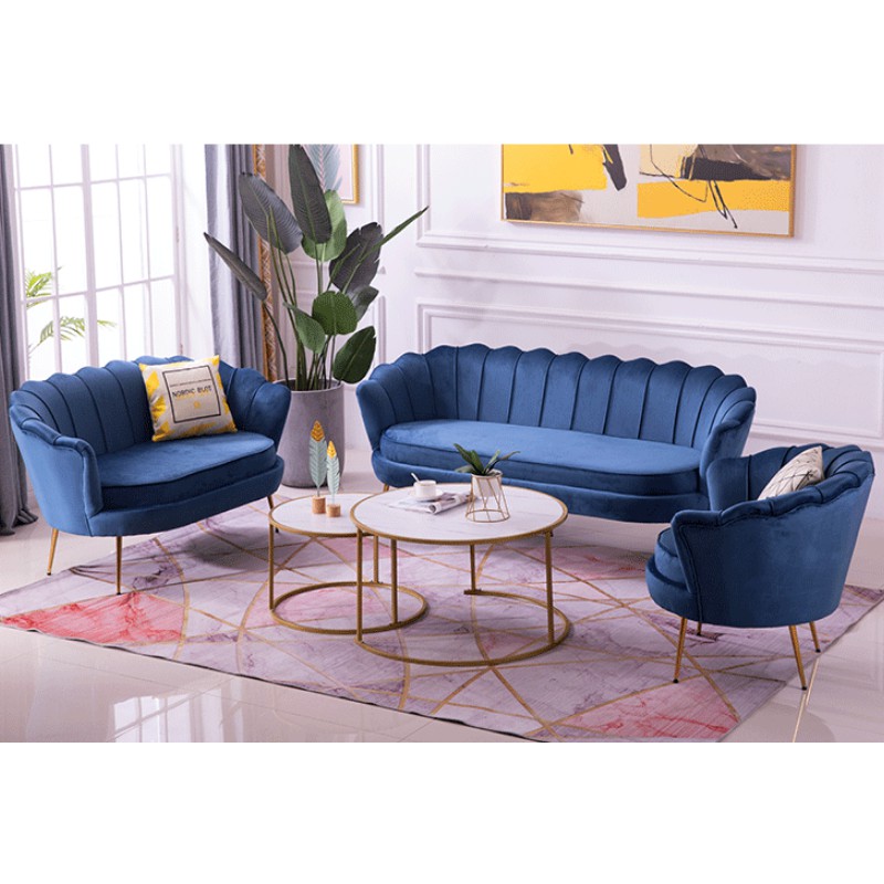 Nordic European Luxury Modern Shell (Kerang) Sofa Living Room 1,2 & 3 ...